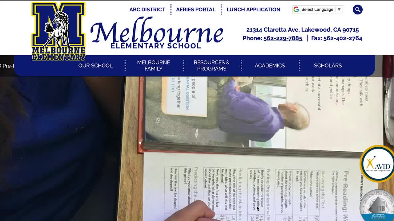 Navigating our School Website | Melbourne Elementary School