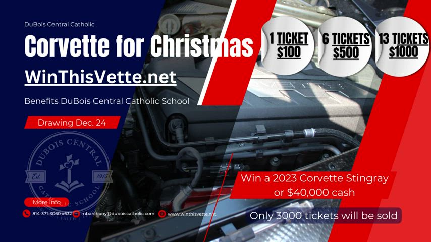 Corvette Stingray Raffle | DuBois Central Catholic