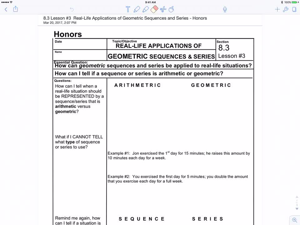 Geometric Sequence In Real Life