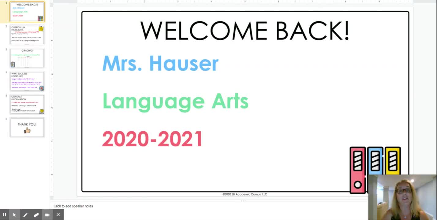 Mrs Hauser's 7th Grade ELA Virtual Learning Open House - Crossroads ...