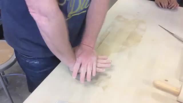 Rolling Slabs and Begining to Form a Slab Cylinder | Lawndale High School