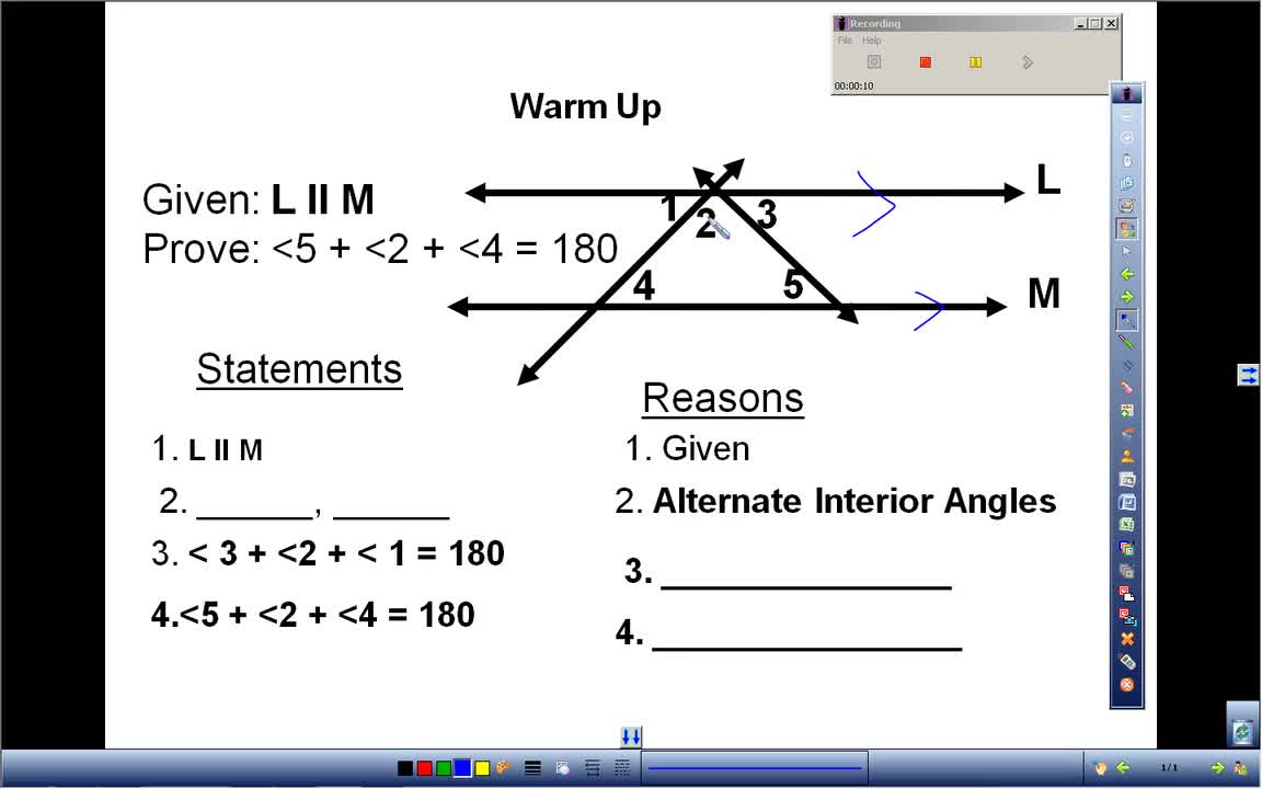 Geo 3-4 Triangle Angle Sum Theorem | Elsinore High School