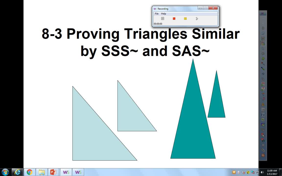 Geo 8-3 Proving Triangles Similar SSS~ SAS~ | Elsinore High School