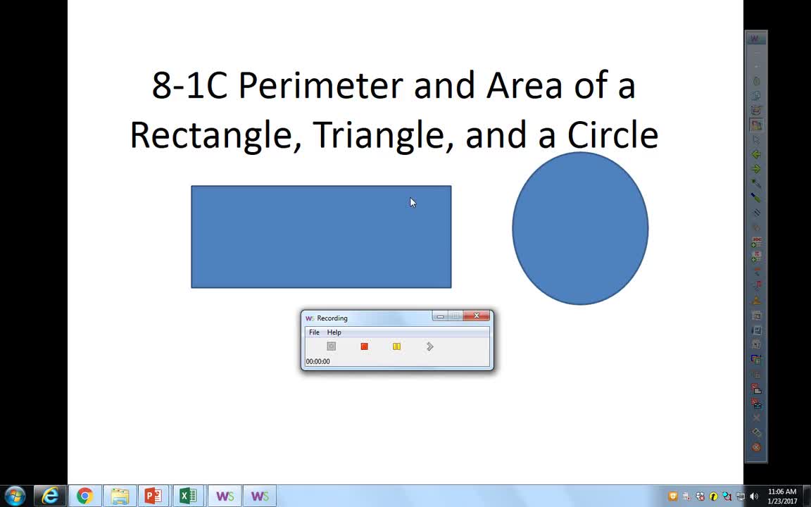 Geo 8-1C Perimeter and Area of Rectangles, Triangles, Circles ...
