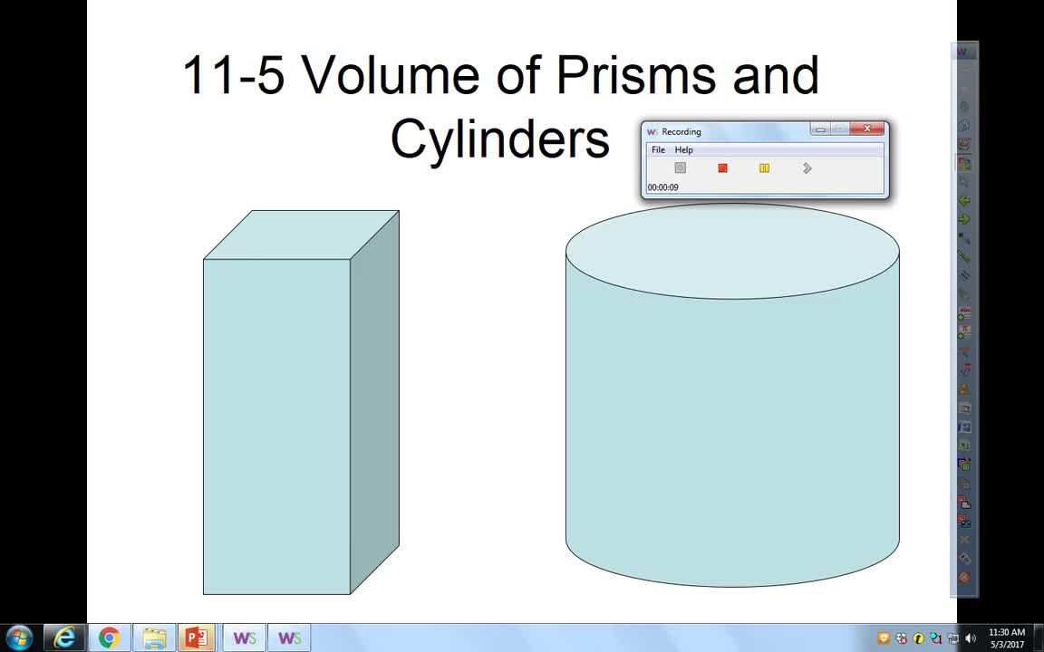 Geo 11-5 Volume of Prisms and Cylinders | Elsinore High School