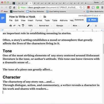 How to Write a Hook, Part 2 | Raymond J. Fisher Middle School