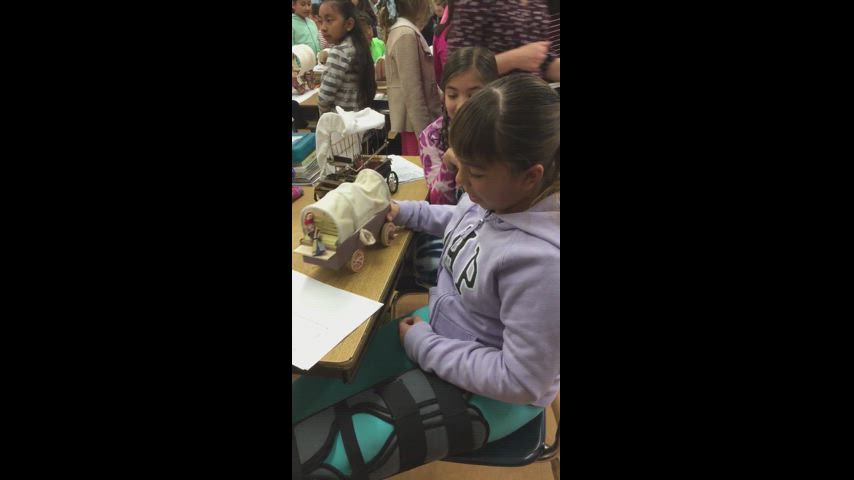 Kaylan Tells About Her Covered Wagon | Beethoven Street Elementary School
