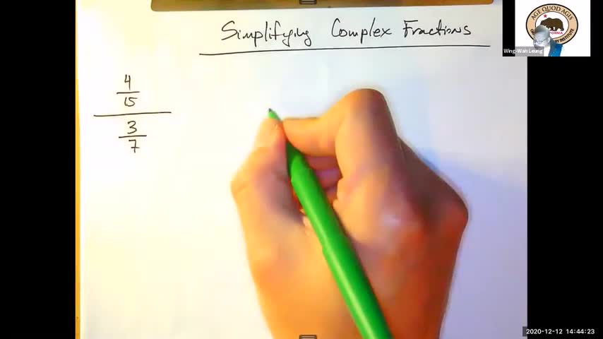 Math 7 Simplifying A Complex Ratio Oakland Military Institute 