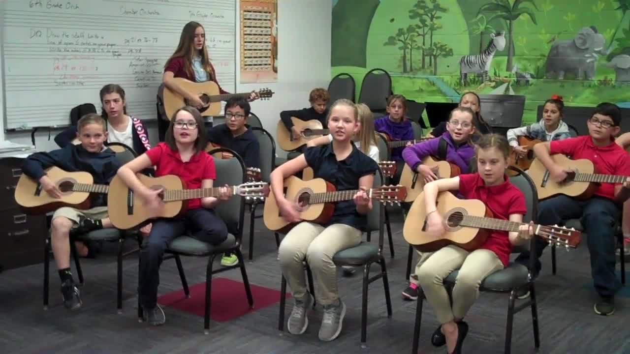 Mrs. Griffiths' class playing "My Paddle" and "Land of the Silver Birch ...