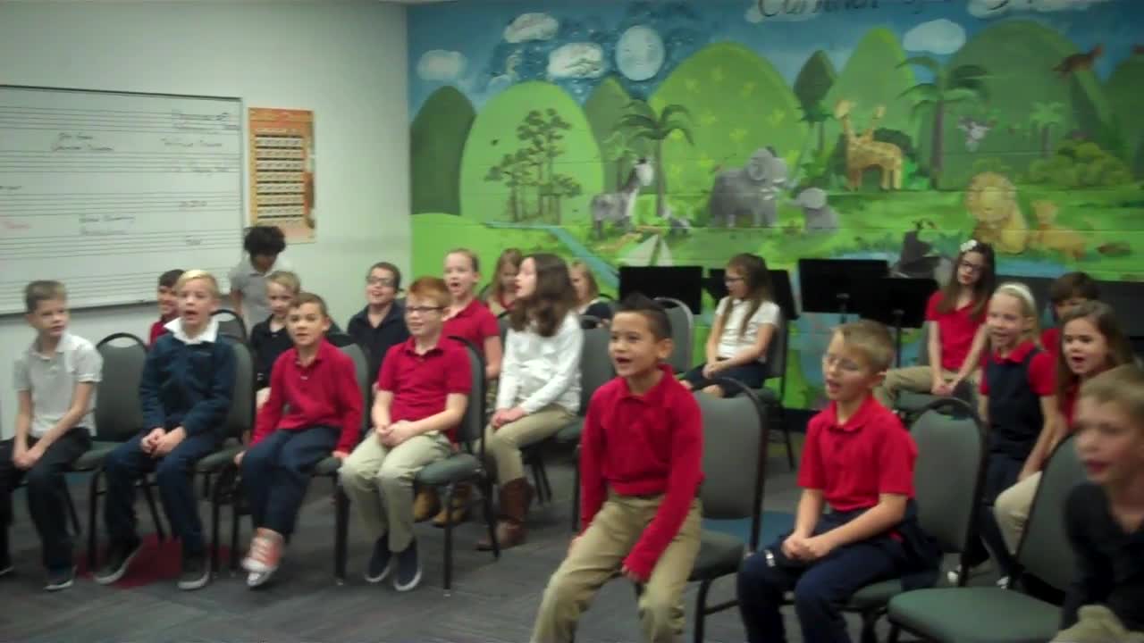 Mrs. Lewis\' class singing \"This Little Light of Mine\" | Reagan Academy