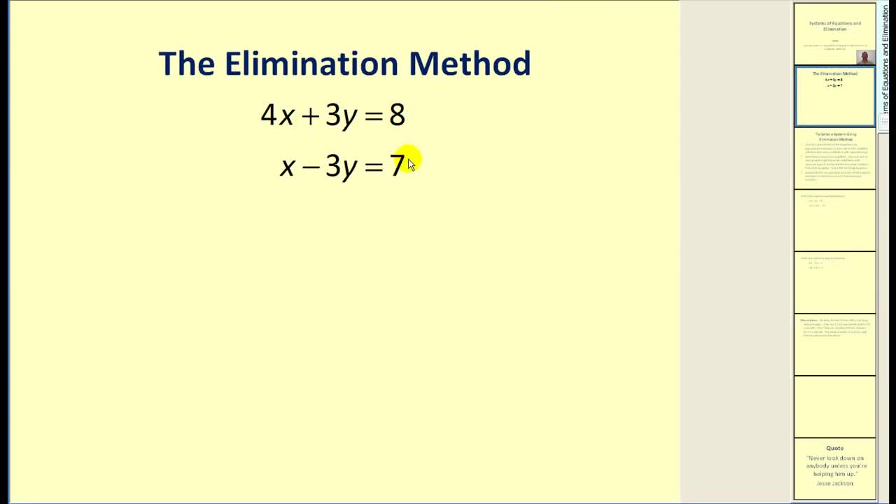Solving Systems of Equations by Elimination | Westgate Community School