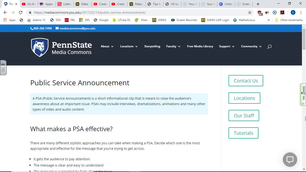 How to make a PSA for your blog | Westgate Community School