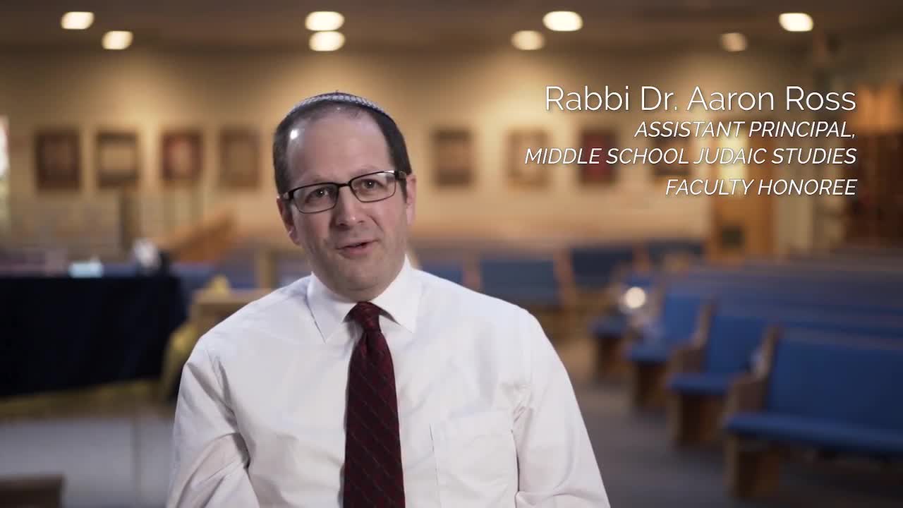 Yavneh Academy Dinner 2020 Faculty Award Recipient Rabbi Dr. Aaron Ross ...